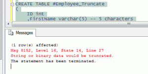 String or binary data would be truncated.